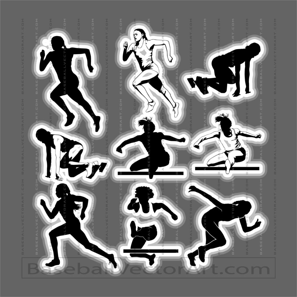Girls Track Vector | track and field clipart image | Vector Format